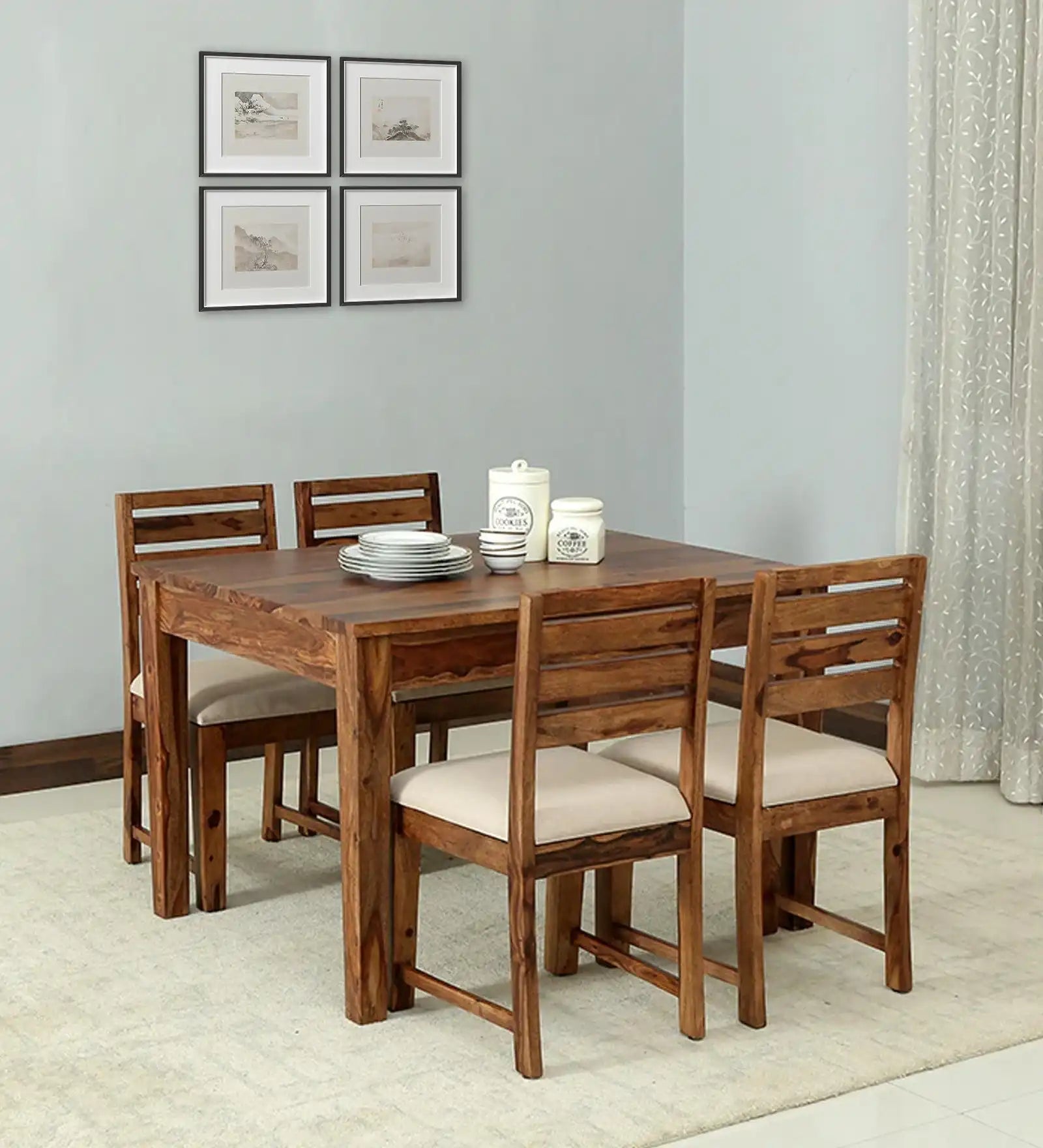 Oslo Sheesham Wood 4 Seater Dining Table Sets