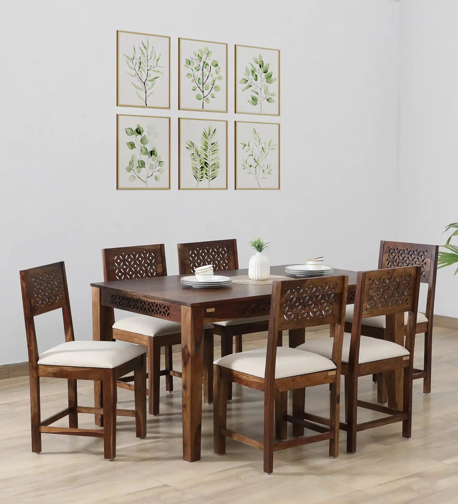 Penza Solid Wood 6 Seater Dining Table Sets