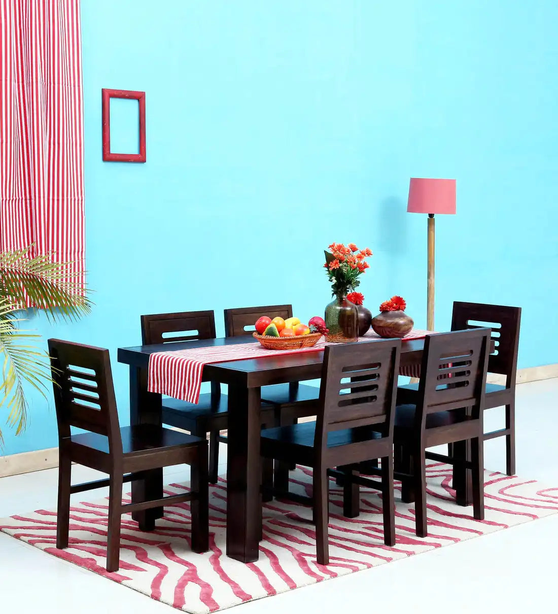 Acro Solid Wood 6 Seater Dining Set