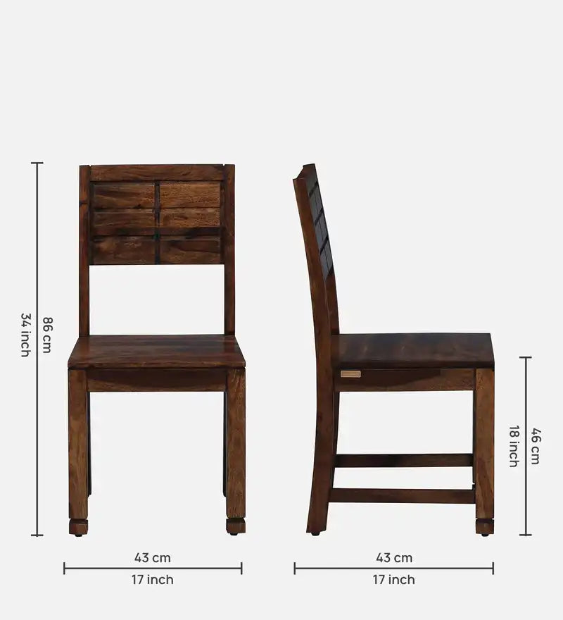 Moscow Solid Sheesham Wood Dining Chair (Set Of 2)