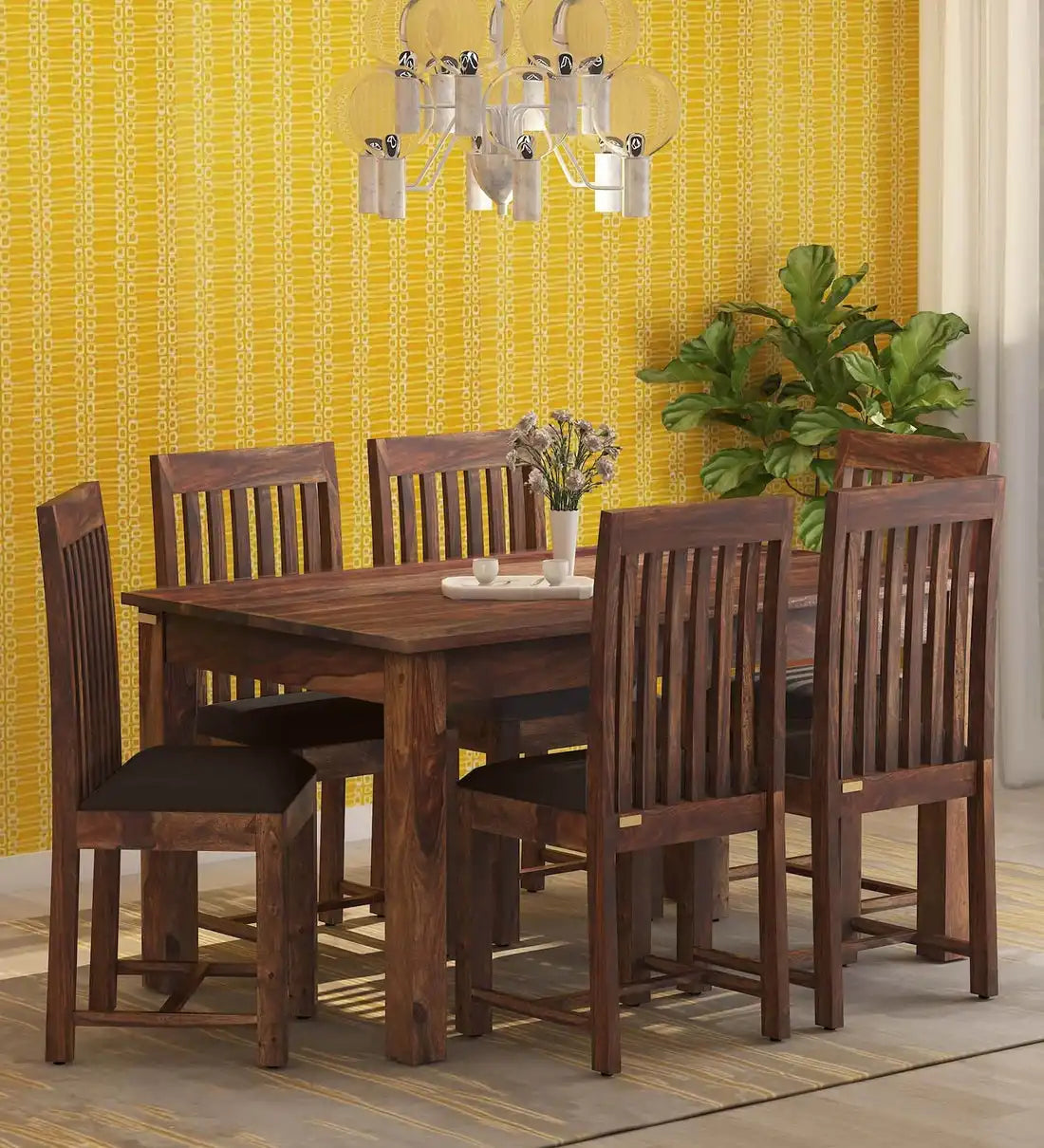 Peter Solid Sheesham Wood 6 Seater dining Sets